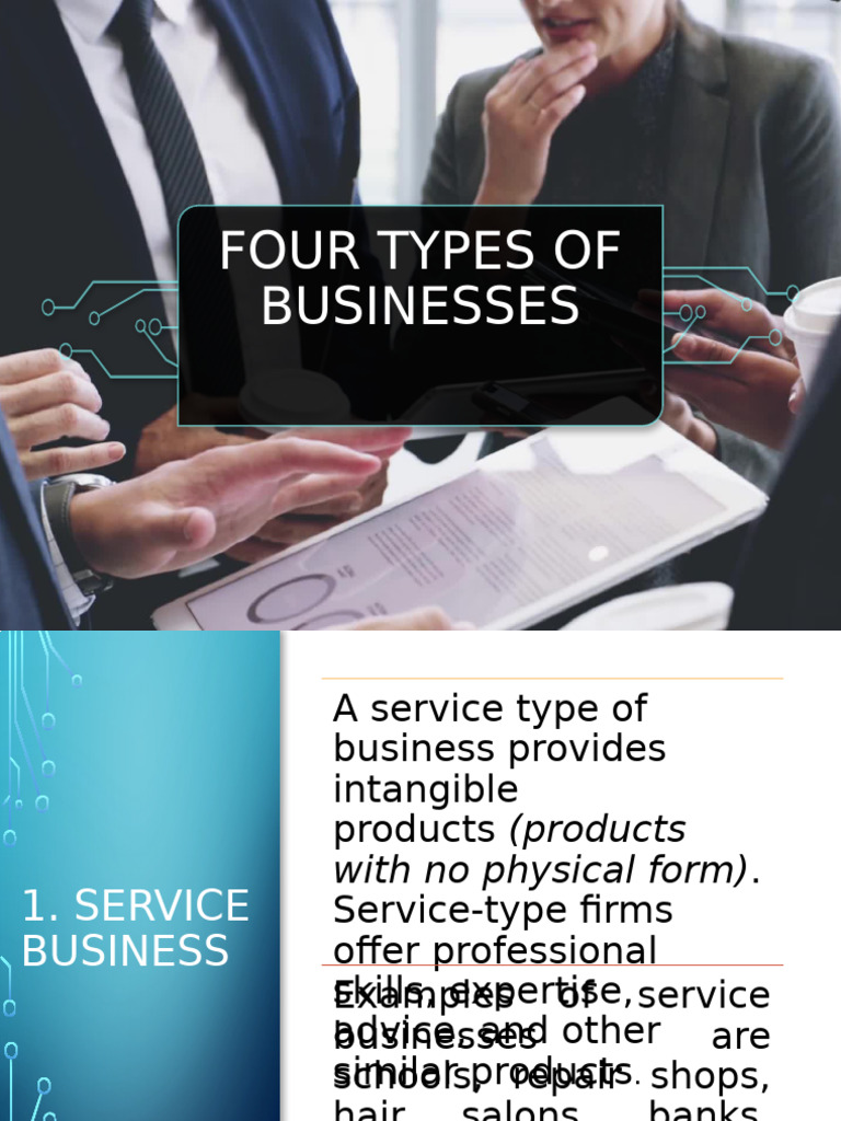 Four Types of Businesses | PDF | Restaurants | Merchandising