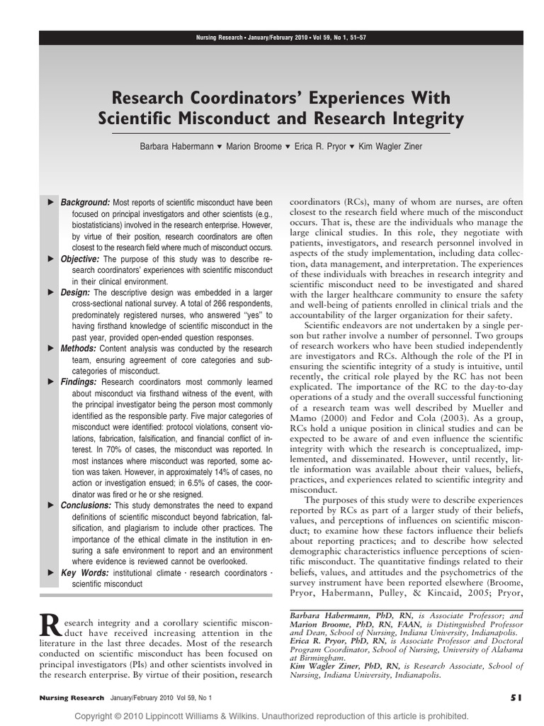 research misconduct | PDF | Survey Methodology | Inquiry