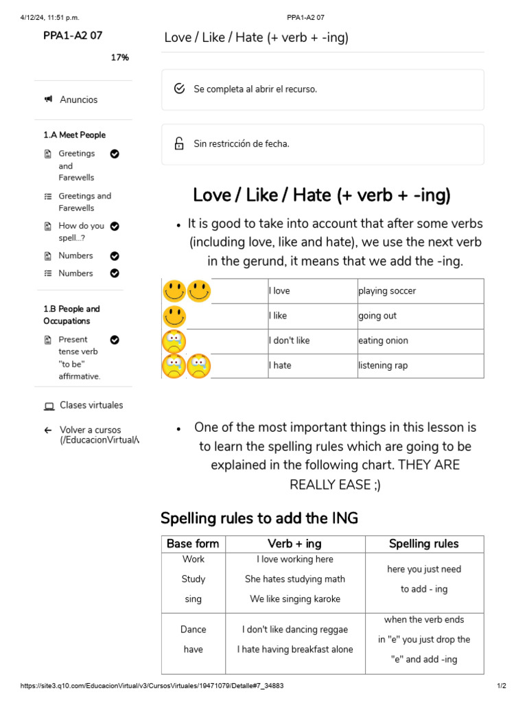 Love Like Hate (+ Verb + - Ing) | PDF | Syntax | Grammar