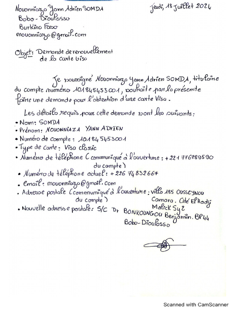 Lettre de Motivation Manuscrite | PDF