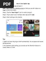 Capcut Tutorial | PDF | Editing | Software