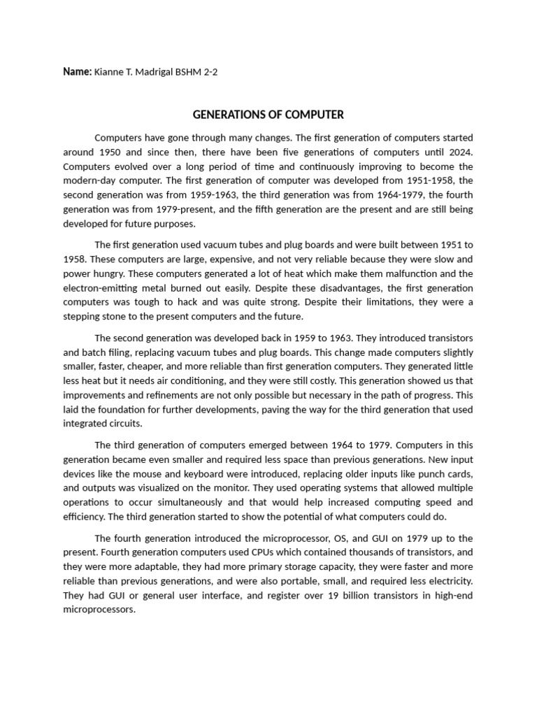 Generations of Computer | PDF | Operating System | Artificial Intelligence