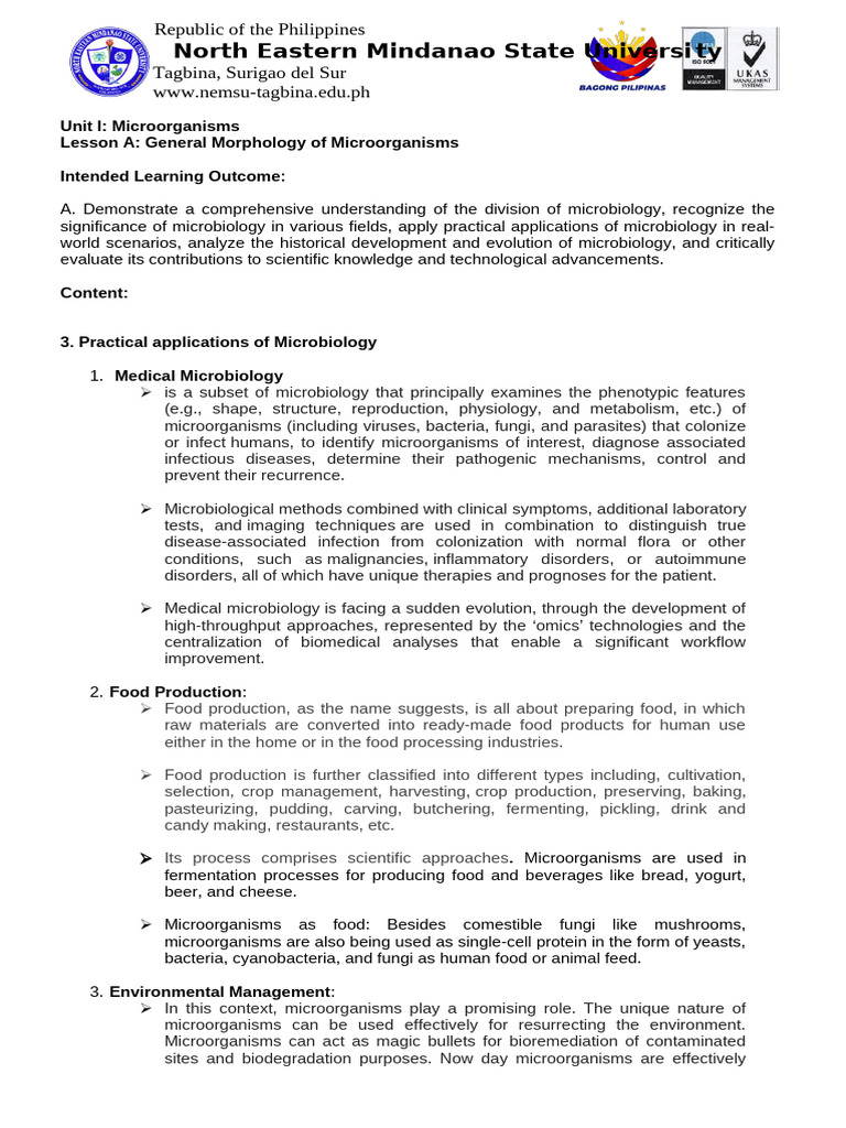 Unit-1-Lesson-A-Exploring-the-Microbial-World - Queeny 2 | PDF ...