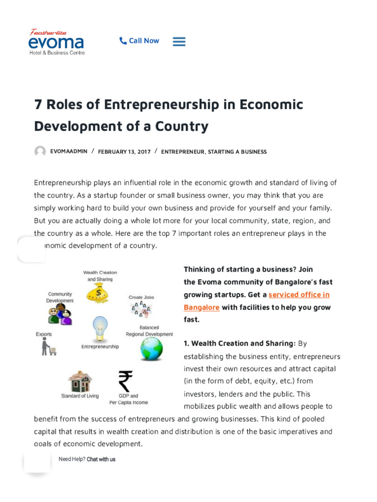 7 Roles of Entrepreneurship in Economic Development of A Country ...