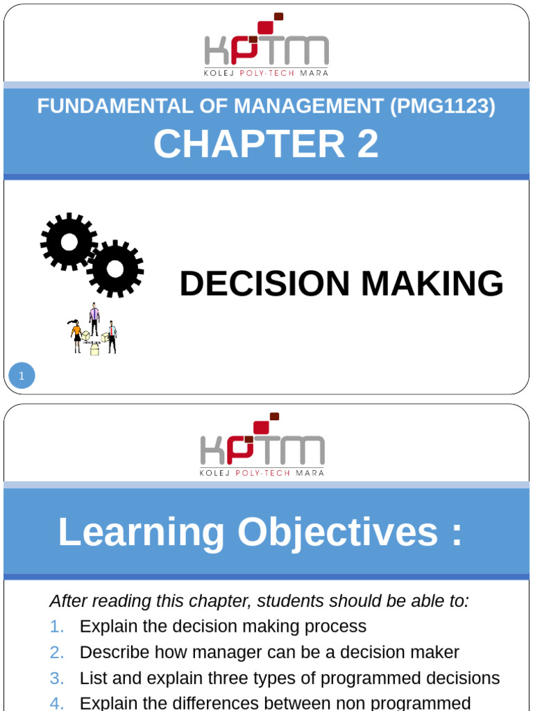 Chapter 2 - Decision Making | PDF | Policy | Decision Making
