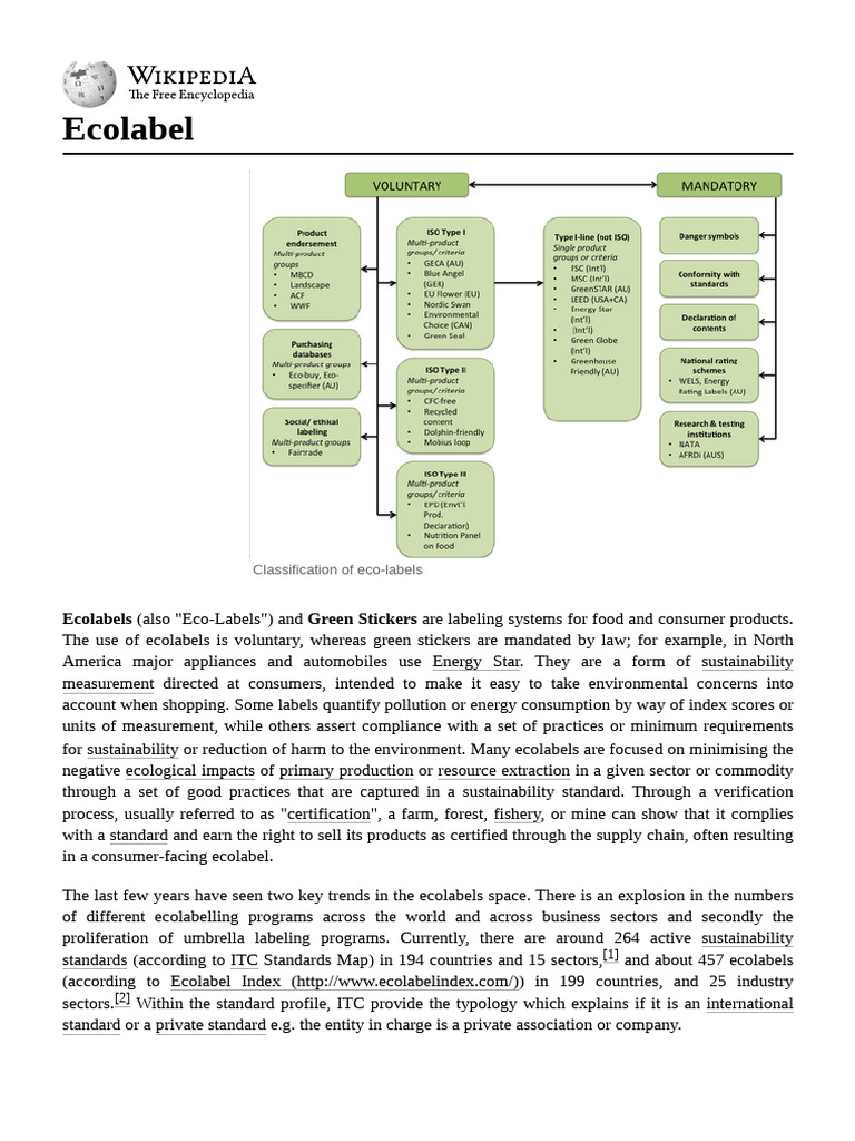 Ecolabel | PDF | Economies | Economy And The Environment