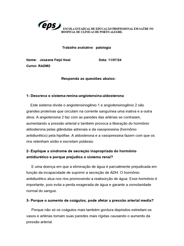 PATOLOGIA | PDF | Rim | Fisiologia