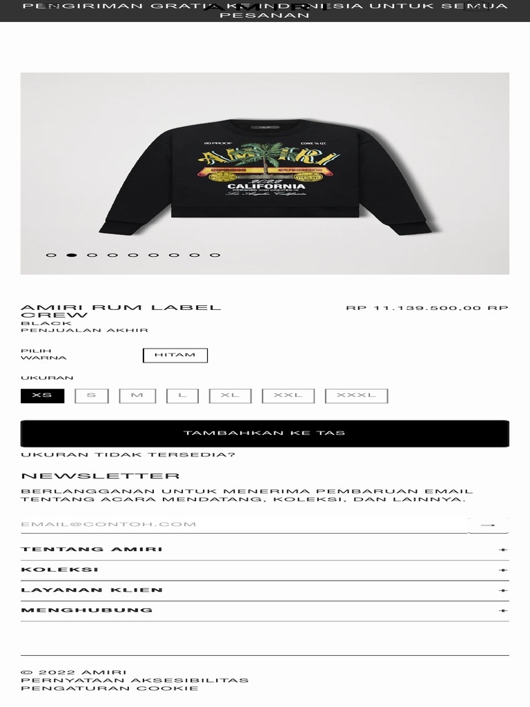 Amiri Rum Label Crew - Hitam | PDF