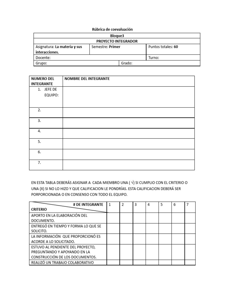 R-Brica de Coevaluaci-N | PDF