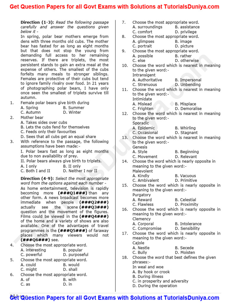 AFCAT Previous Year Question Papers | PDF