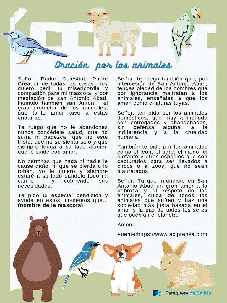 Oración para pedir por las mascotas (1) | PDF