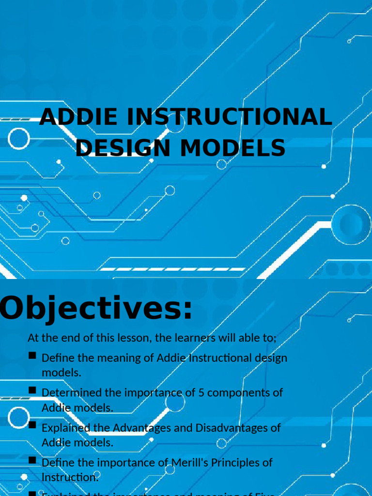 Addie and Merills Models | PDF | Instructional Design | Learning
