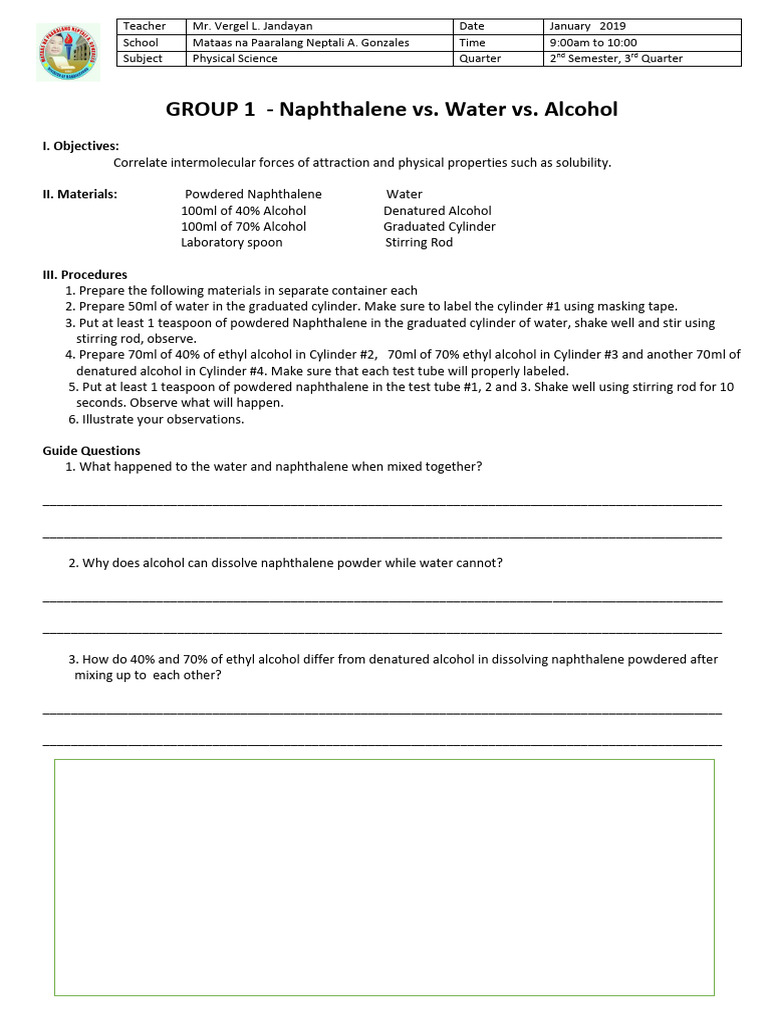 Intermolecular Forces and Solubility Experiments | PDF | Ethanol ...