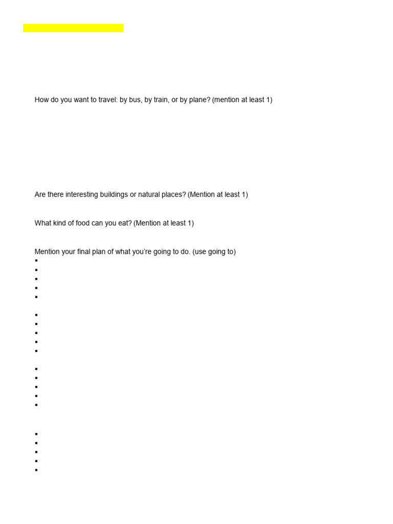 Deliverable 2. My Travelling Plan | PDF | Korean Cuisine