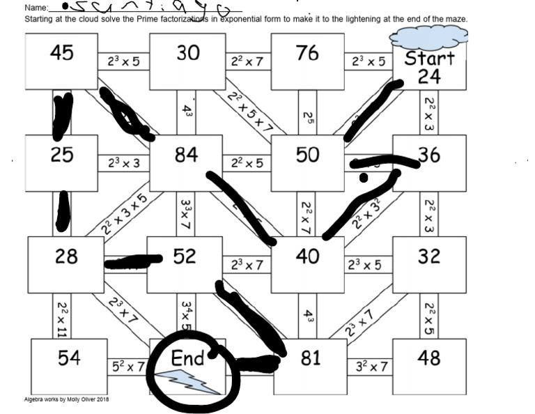 Santiago Guarcas - Copy of Prime Factorization Maze | PDF