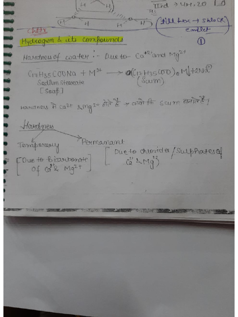 hydrogen its comp Notes | PDF