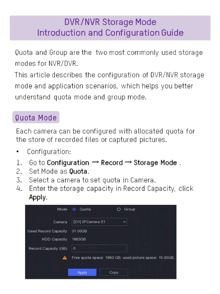 DVR_NVR-Storage-Mode_Introduction-and-Configuration-Guide | PDF