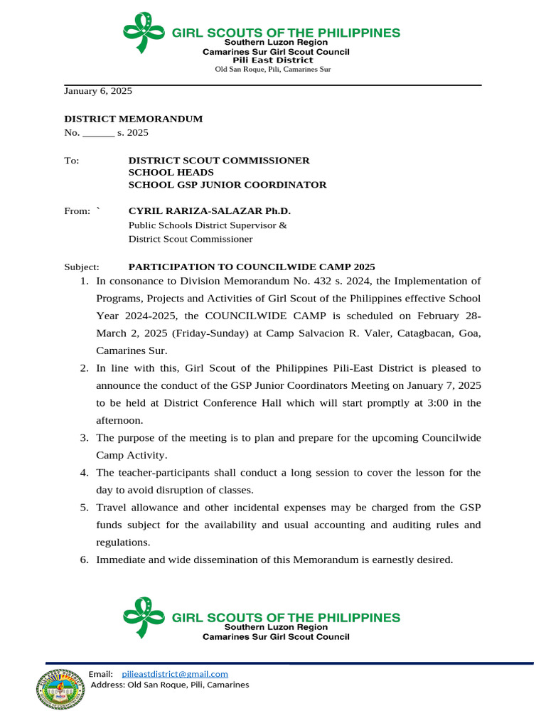 memo gsp meeting | PDF