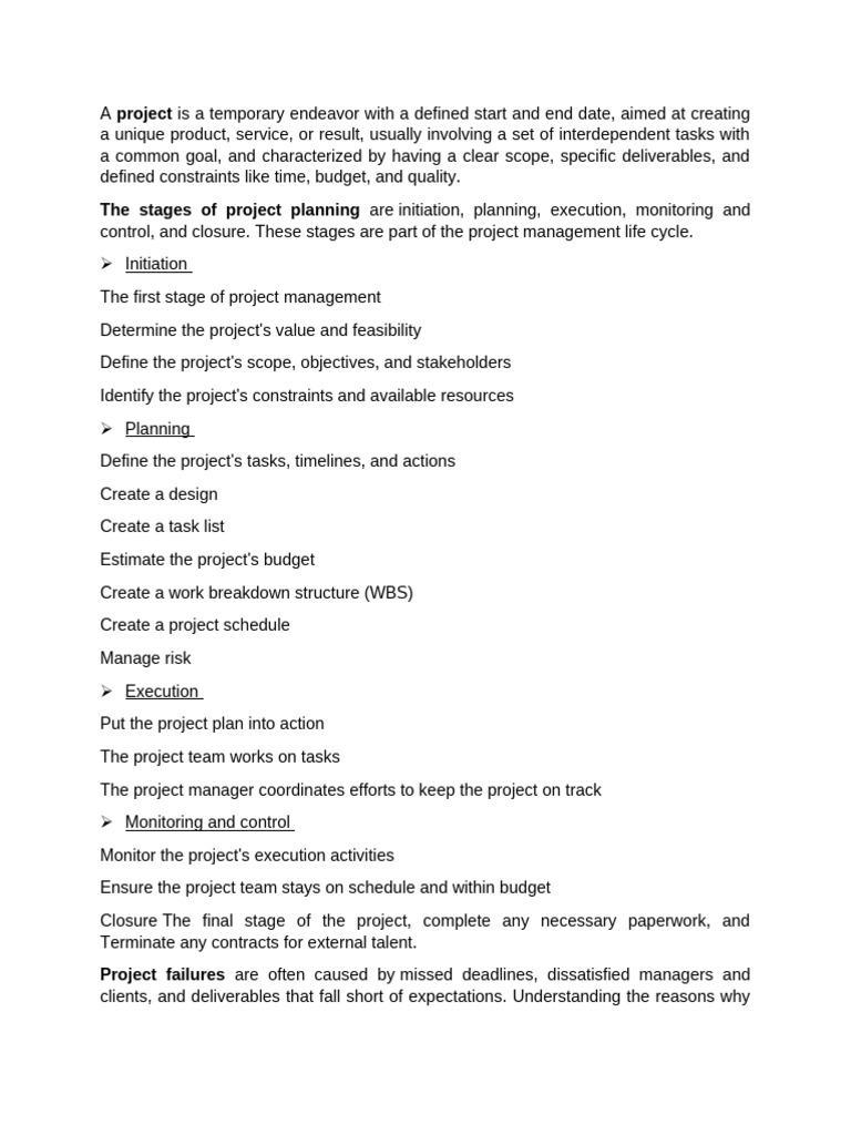 A Project is a Temporary Endeavor With a Defined Start and End Date ...