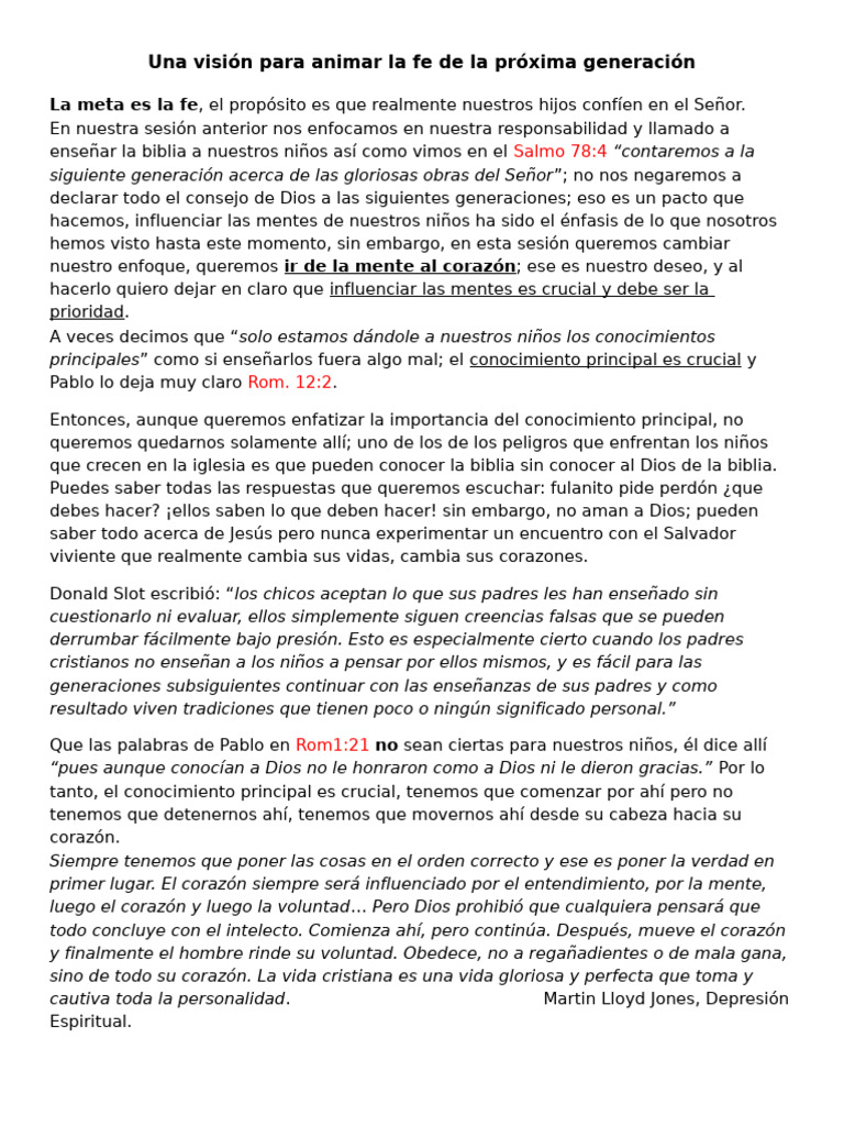9-Una Visión para Animar La Fe de La Próxima Generación | PDF | Verdad ...