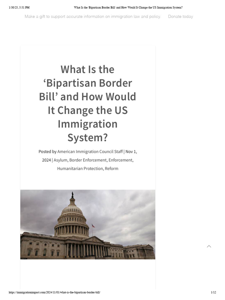 What Is The 'Bipartisan Border Bill' and How Would It Change The US ...