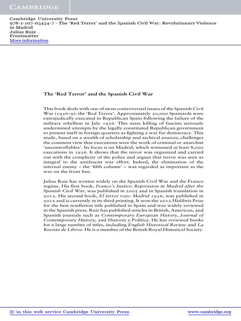 Red Terror in the Spanish Civil War | PDF | Spanish Civil War ...