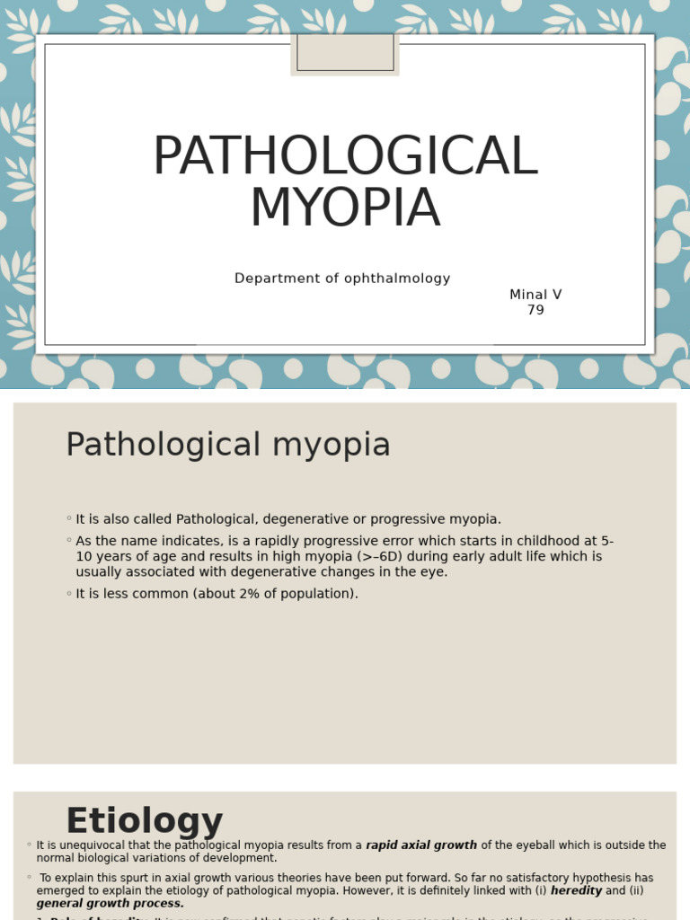 Pathological Myopia (M) | PDF | Myopia | Human Eye