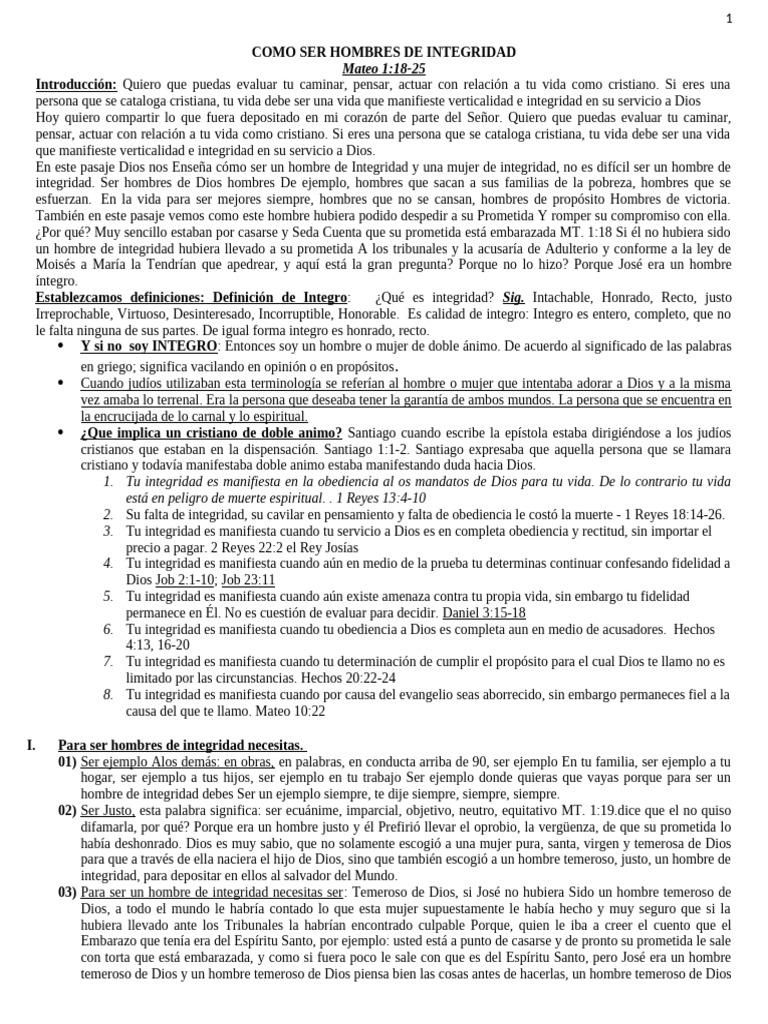 Hombres de Integridad en la Fe Cristiana | PDF | Dios | Concepciones de ...