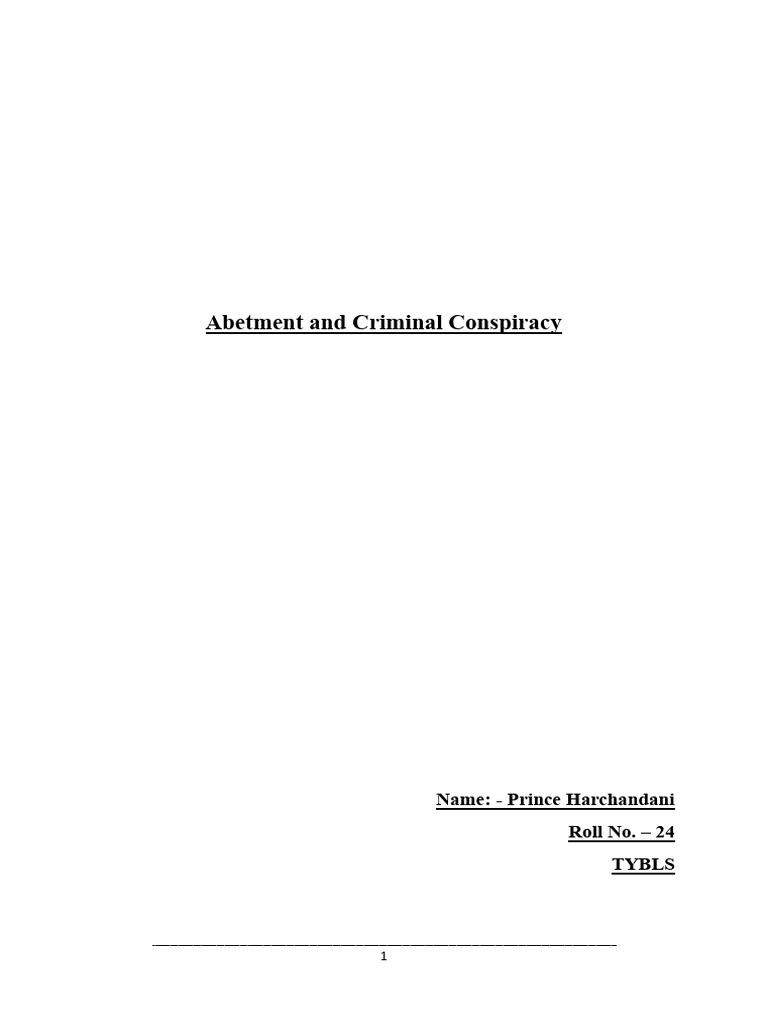 Abetment & Criminal Conspiracy | PDF | Aiding And Abetting | Mens Rea