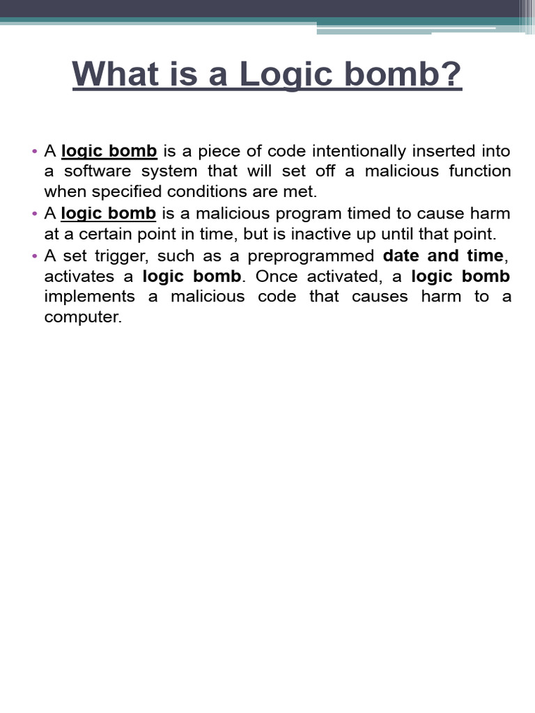 Understanding Logic Bomb Threats | PDF
