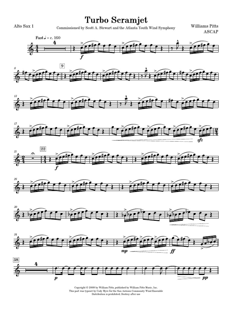 0075 Pitts - Turbo Scramjet - 12 Alto Sax 1 | PDF | Saxophone