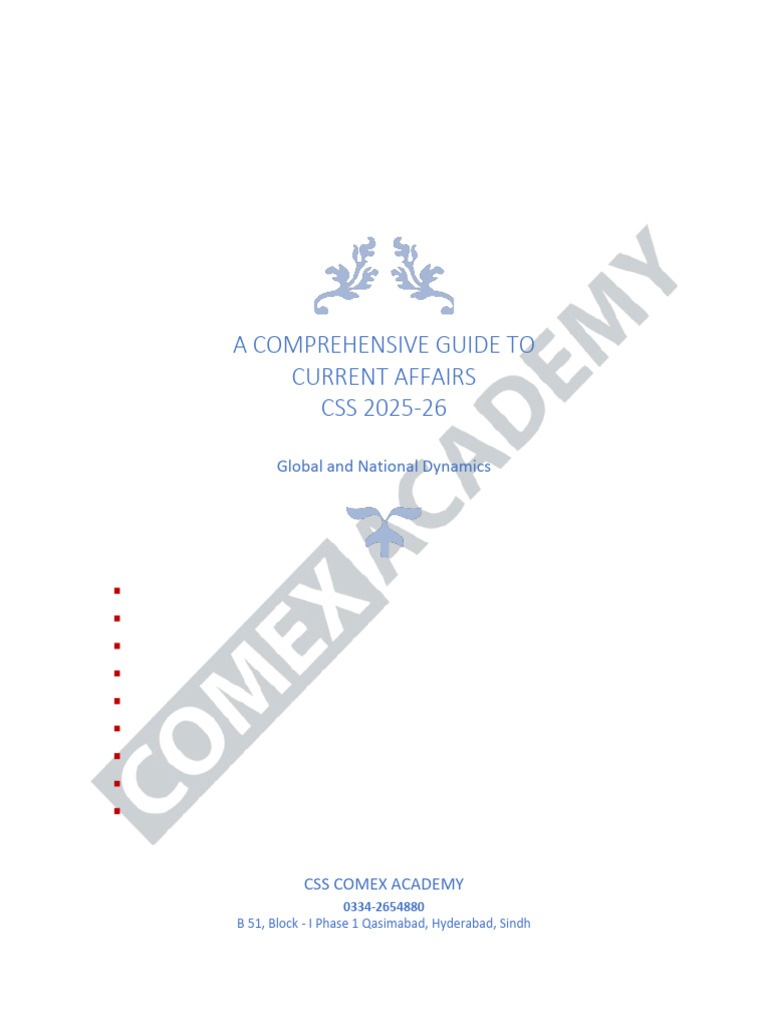Comprehensive Guide To Current Affairs For CSS 2025-26 | PDF | Pakistan ...