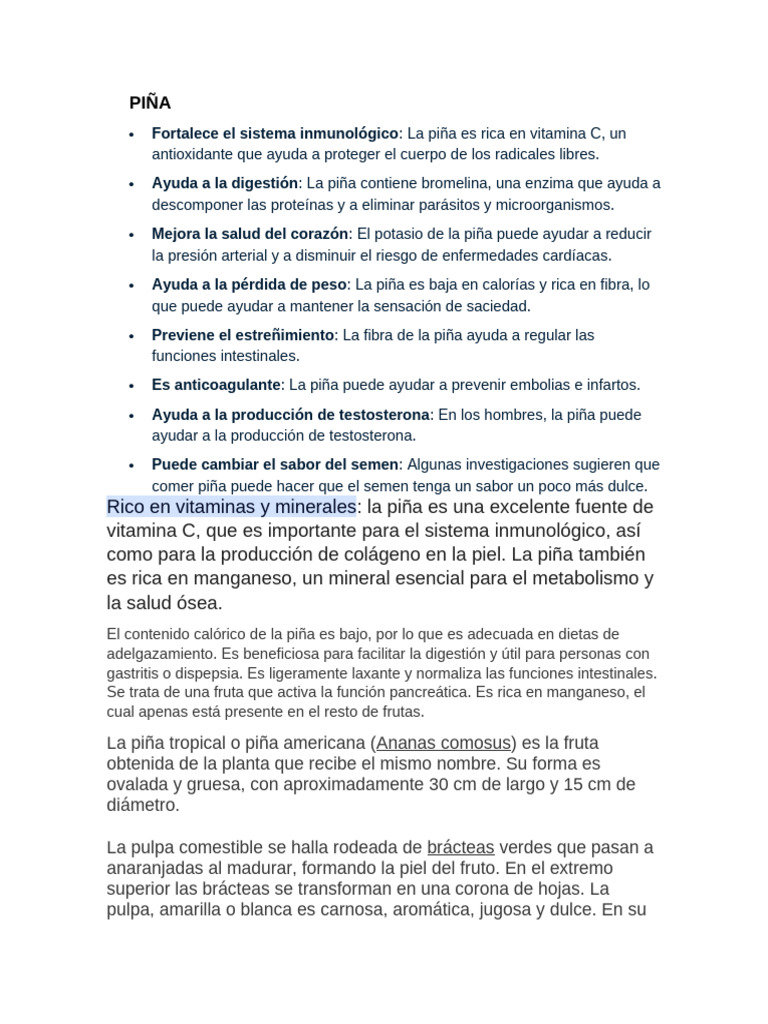 Piña Sambo | PDF | Piña | Fruta