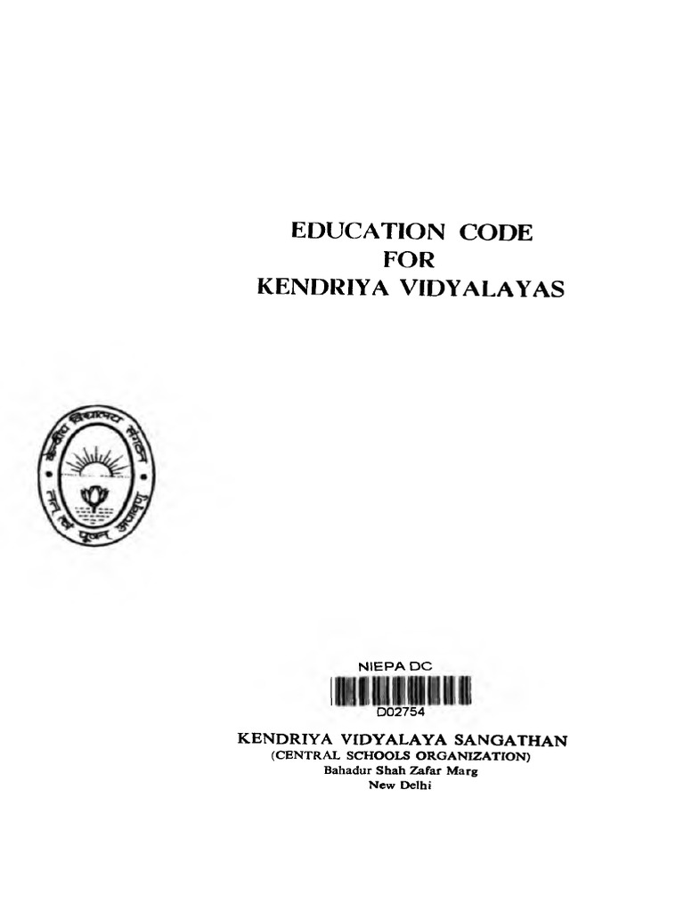 Kendriya Vidyalayas Education Code Guide | PDF