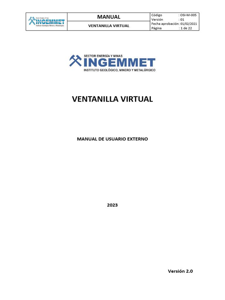 Manual de Usuario de la Ventanilla Virtual - ver 2.0 | PDF | Contraseña | Software
