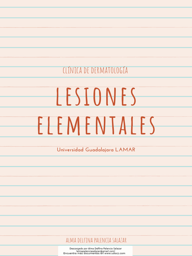 Lesiones Elementales | PDF | Piel | Dermatología