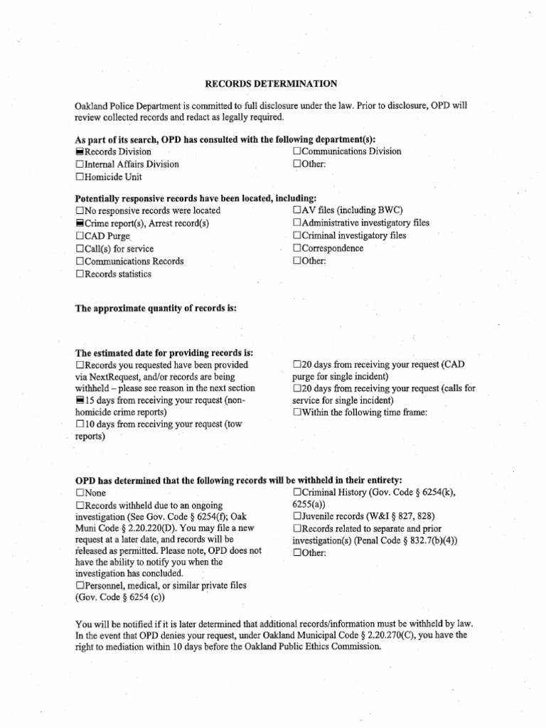 Records Determination Form | PDF