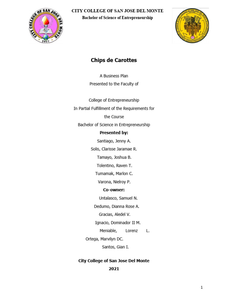 Chips de Carottes Business Plan | PDF | French Fries | Potato Chip