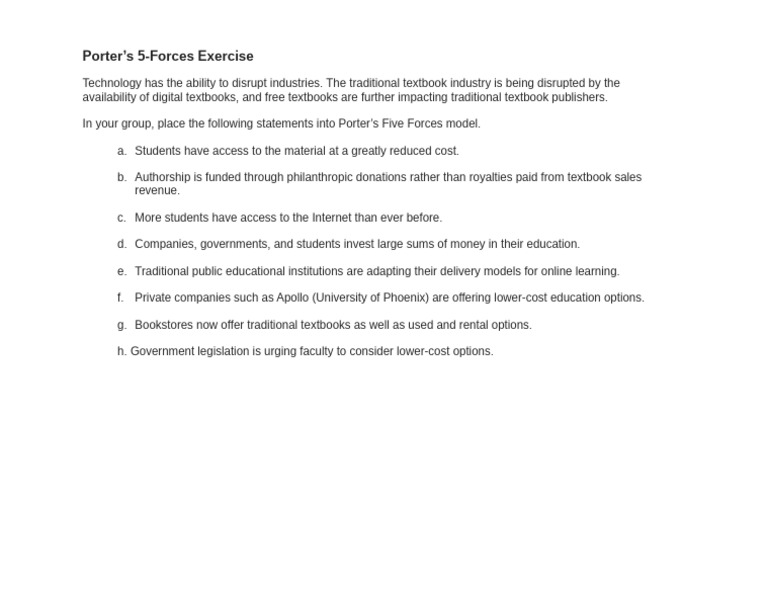Porter Exercise | PDF
