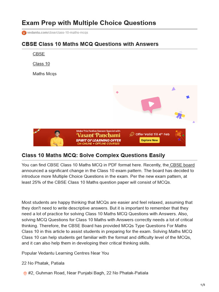 Exam Prep With Multiple Choice Questions | PDF | Multiple Choice ...