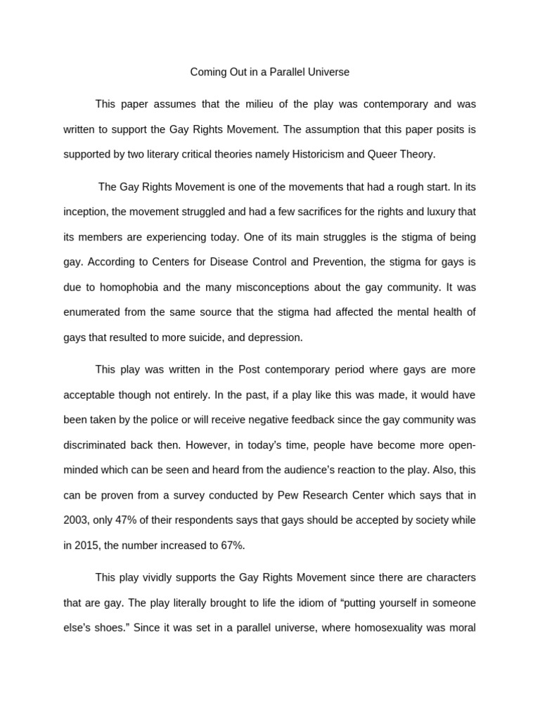 Coming Out in A Parallel Universe | PDF | Homosexuality | Discrimination