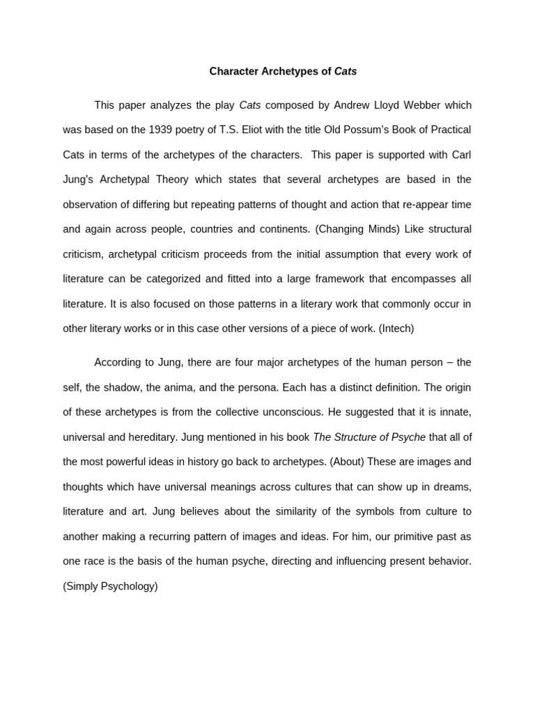 Character Archetypes of Cats | PDF | Archetype | Carl Jung