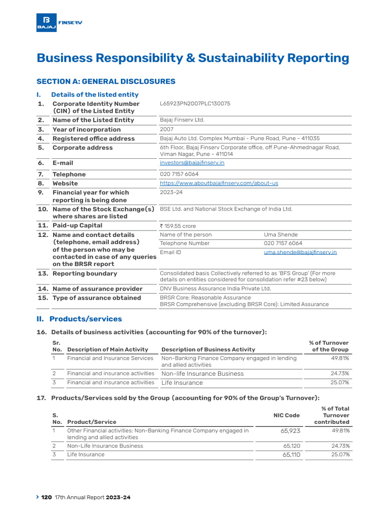 Business Responsibility & Sustainability Reporting | PDF | Risk | Insurance