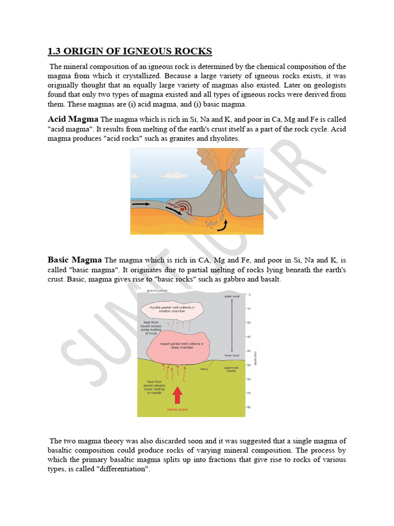 Origin of Igneous Rocks | PDF | Magma | Igneous Rock