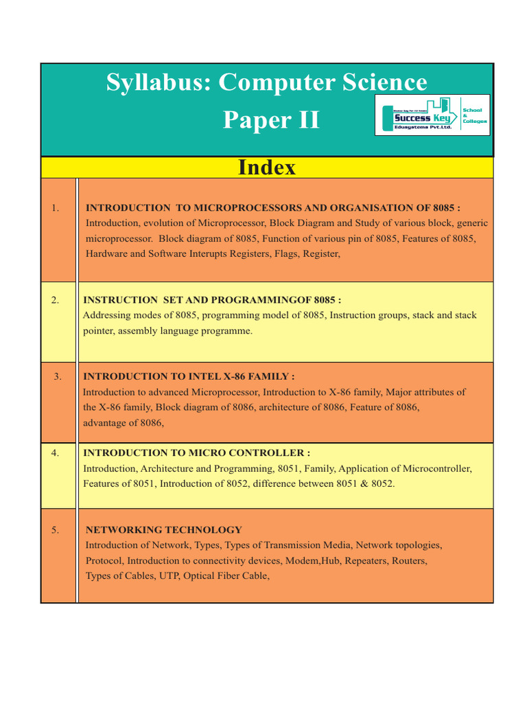 Computers Syllabus Paper II | PDF