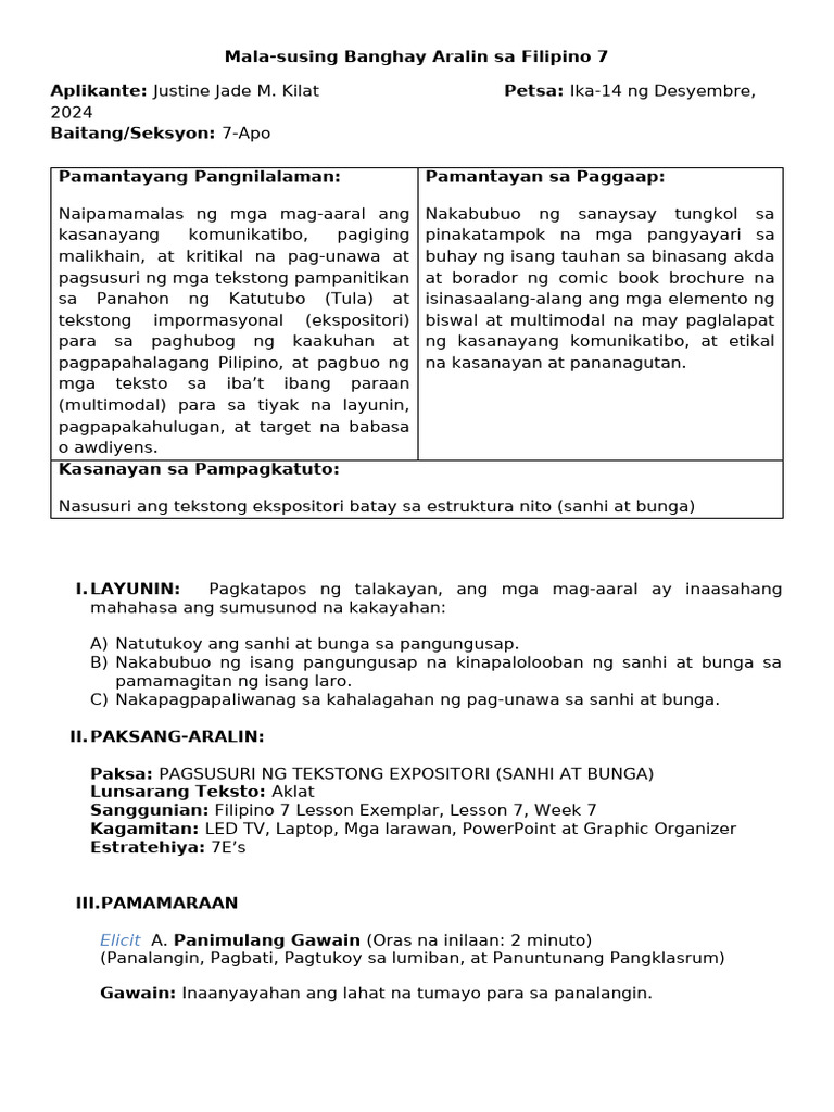 Mala-Susing Banghay Aralin | PDF