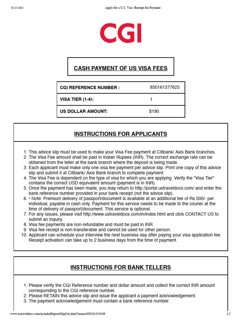 435754562-CGI-Visa-Fees | PDF | Payments | Receipt