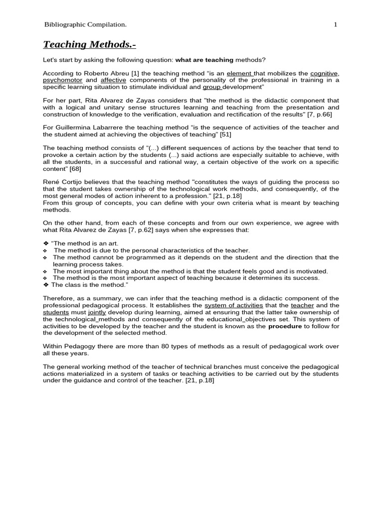 Methods and Means of Teaching | PDF | Teaching Method | Teachers