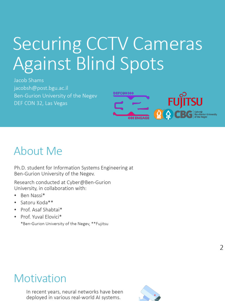 DEF CON 32 - Jacob Shams - Securing CCTV Cameras Against Blind Spots ...