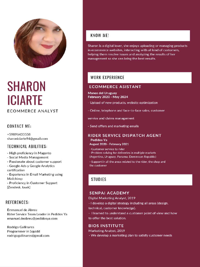 Sharon Iciarte CV English | PDF